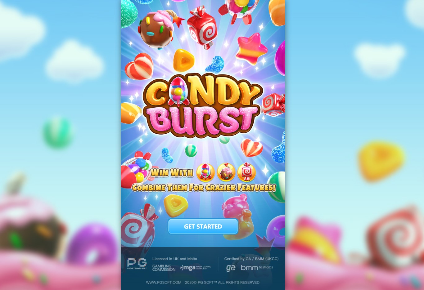 Candy Burst เกมสล็อตมือถือ ลูกอมระเบิด จากค่ายเกม PG Slot